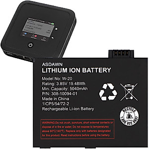 5040mAh W-20 Battery Replacement for Netgear Nighthawk 5G WiFi 6 Mobile Hotspot, AT&T Netgear Nighthawk M5 MR5000 MR5100 MR5200 MR5200-100EUS Mobile Hotspot Router, Model No: W-20