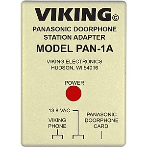 Viking Doorphone Adapter for Panasonic KX-T30865/KX-T7775, Model VK-PAN-1A, Minimalist Style, 2-Channel Wired Audio Interface
