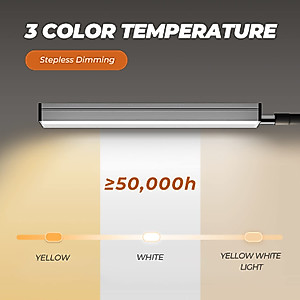 bolowei LED Grand Piano Lamp - Portable Piano Light with Clip-on Music Stand Light,Aluminum, Modern Design, 3 Color Temperatures, Rotated Lamp Cap & Onekey Dimming 10W