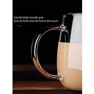 MAQQL Clear Glass Mug with Handle, Clear Handle/16 oz, High Borosilicate Glass Mug for Large Glass Coffee Mugs with Handle, Drinking Mugs with Handle, or as a gift!