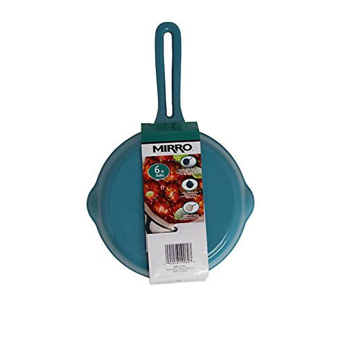 Mirro MIR-19060 6" Mini Cast Iron Skillet, Teal, Ready to Use