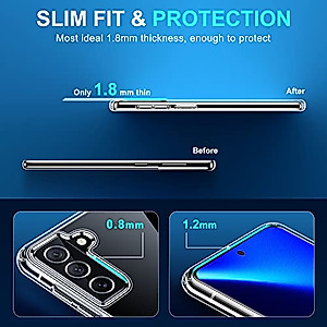 Vakoo for Samsung Galaxy S22 Plus Case, Anti-Yellow Soft Silicone Shockproof Protective Phone Case - Crystal Clear