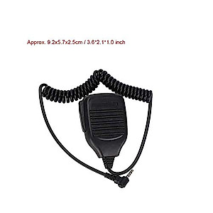 Handheld Speaker Mic,3.5mm Walkie Talkie Shoulder Speaker Microphone with PU Wire for Baofeng/Yaesu,TwoWay Radio Mic Speaker for Police,Security Personnel,Driving, Hiking,Patrol Duty