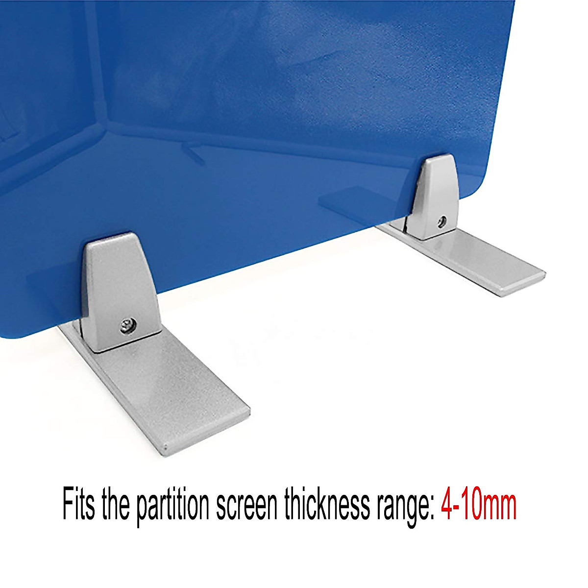 MOUNTAIN_ARK 4 Pack T Shaped Office Desk Partition Clamp, Sneeze Guard Bracket Support, Aluminum