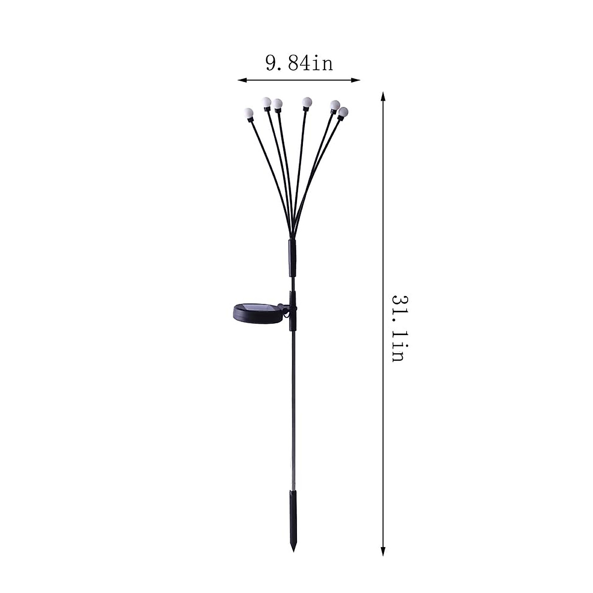 WZUZUD 2PCS Solar Starburst Swaying Garden Light,Solar Powered Firefly Lights Outdoor Waterproof,Swaying Decorative String Lights When The Wind Blows (2PCS)