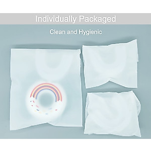 SIOTMERA Toddler U Shaped Soft Toothbrush 360° Clean Whole Mouth, Best Kids Teeth Brushes, Age 6-12 Years Infant Toothbrush,White Donut Design Handle with 3 Food Grade Soft Silicone Brush Head