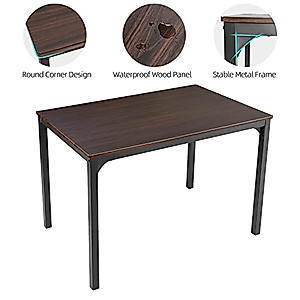 soges 4 Person Dining Table Set,43.3 inch Kitchen Table Set for 4,2 Chairs with Backrest,2-Person Bench with Storage Rack,Nesting Furniture Set for Dining Room and Restaurant, Rustic Oak GCCZ1008