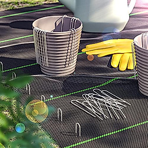 TQVAI 150 Pack Landscape Staples, 6 Inch 11 Gauge Garden Stakes, Galvanized U-Shaped Pins for Weed Fabric, Fence, Lawn, Yard