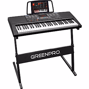 GreenPro 61 Key Portable Electronic Piano Keyboard, LED Display with Adjustable Stand and Music Note Holder, 3 Teaching Modes, Electronic Musical Instruments Starter Set for Kids and Adults