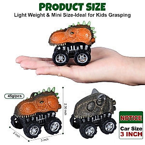 Dinosaur Pull Back Cars for Kids 12 Pack, Dino Toy Cars Creative Gifts for Toddlers, Birthday Party Toys for 6-8 Boys and Girl (12PCS-1)