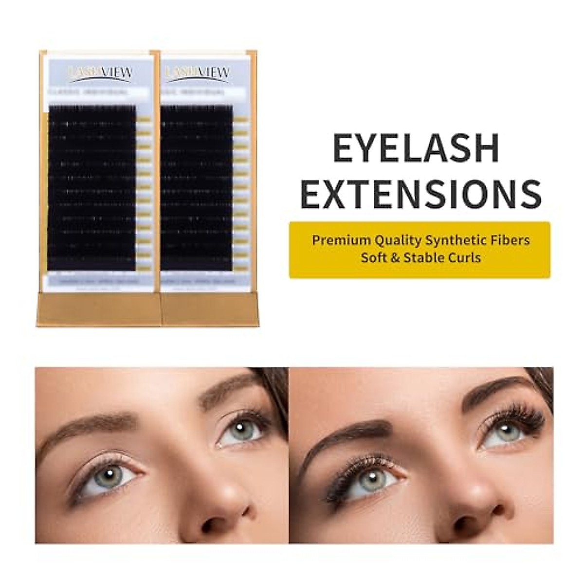 LASHVIEW Eyelash Extension Kit, with Mannequin Head Practice Exercise Set, Training Lash Extension Supplies for Beginners Include Individual Lashes Glue Tweezers and Training Lashes