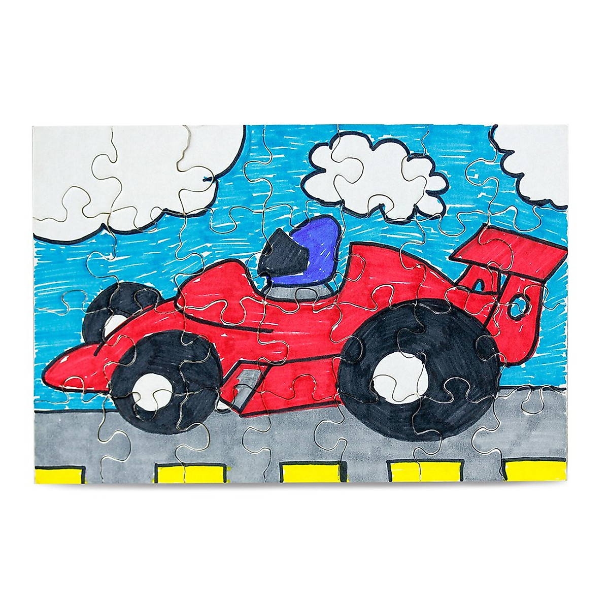 Hygloss Puzzles DIY Party Invite - Blank Puzzle for Decorating - Art Activity - Use as Party Favors - White, Sturdy – 5.5 x 8 Inches, 28 Pieces - Comes with Envelopes - 8 Qty