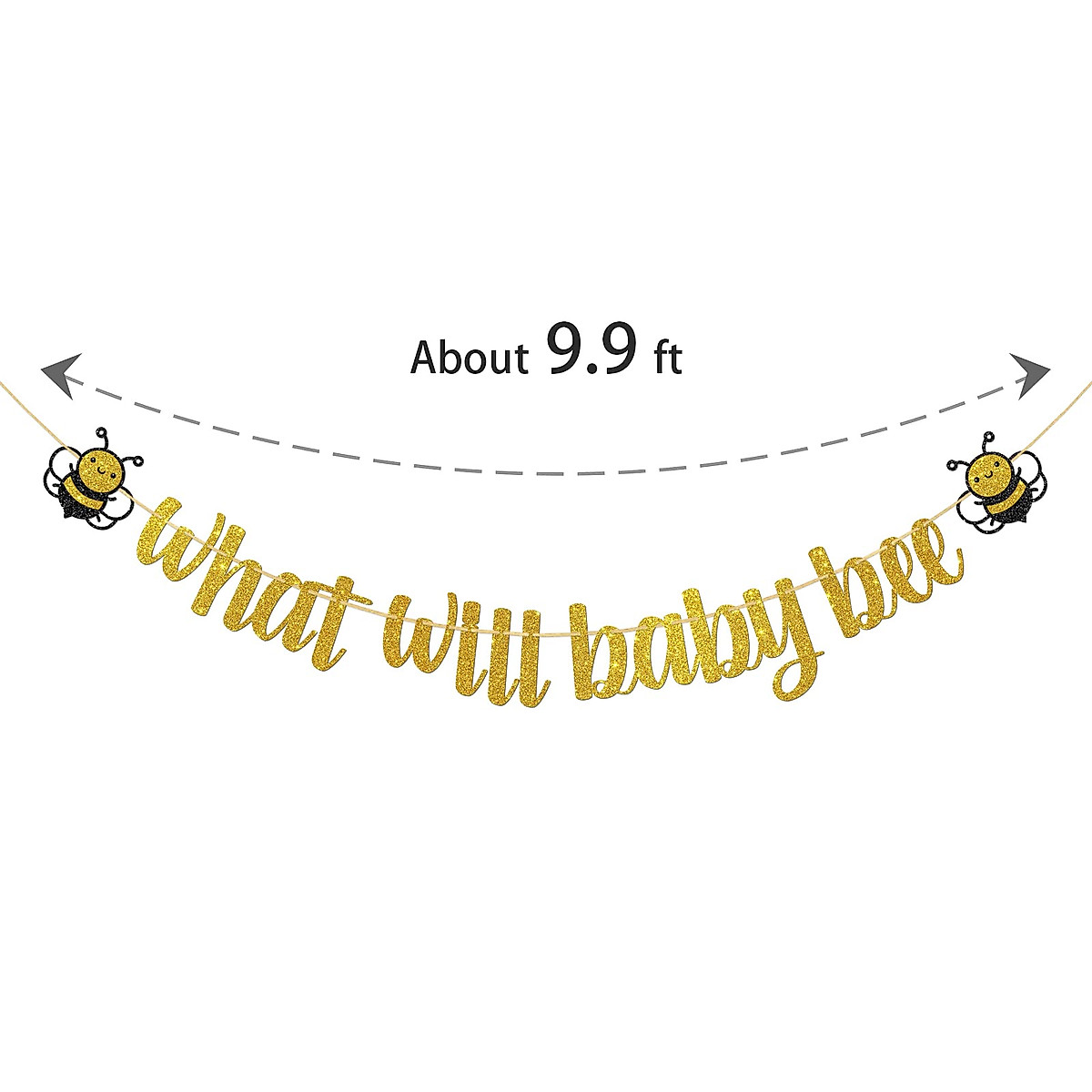 Dalaber What Will Baby Bee Banner, Bumble Bee Theme Baby Shower/Gender Reveal Party Decoration, What Will It Bee He or She Boy or Girl Sign Party Decor Banner Photo Booth Prop