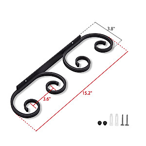 GeLive 15 Inch Wall Mounted Stemware Holder Under Cabinet Wine Glass Rack Glasses Storage Hanger Organizer for Bar Kitchen Aluminum Alloy Black