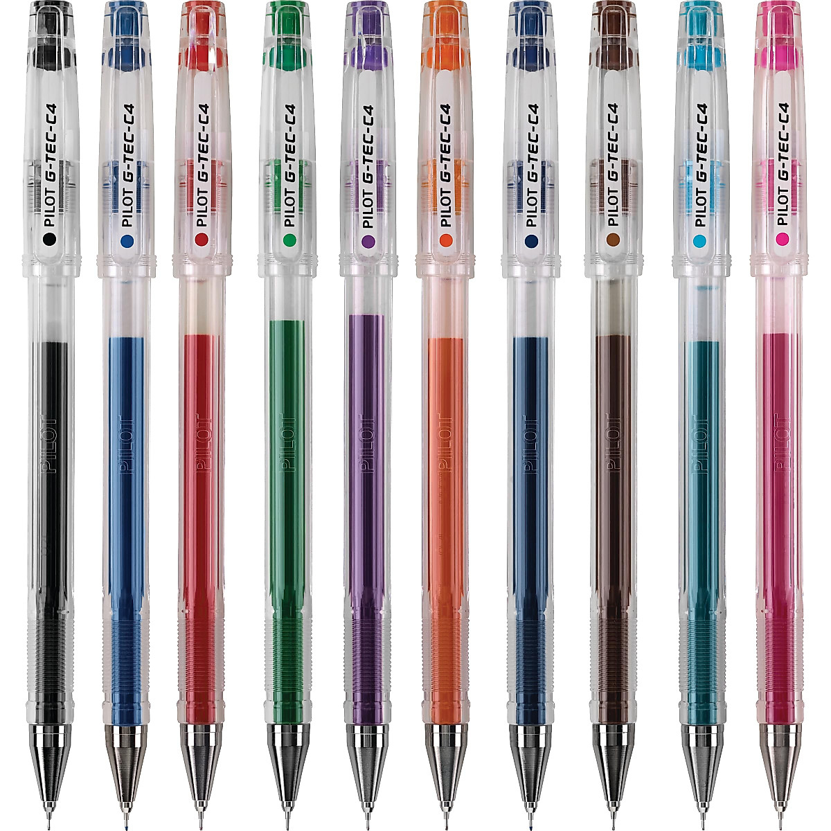 PILOT G-Tec-C Gel Ink Rolling Ball Pens, Ultra Fine Point (0.4mm), Assorted Color Inks, 10-Pack Pouch (35484)