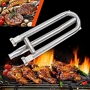 Zemibi 19 1/8 x 6 Inch Burner Tubes, Burner Gas Grill Replacement for Brinkmann 810-8905-S, 810-8907-S, Charmglow 810-8905-S, 810-8907-S, 3 Pack Stainless Steel Pipe Center-Fed Grill Burner