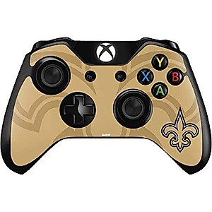 Skinit Decal Gaming Skin compatible with Xbox One Controller - Officially Licensed NFL New Orleans Saints Double Vision Design