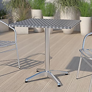 Flash Furniture 27.5'' Square Aluminum Indoor-Outdoor Table with Base