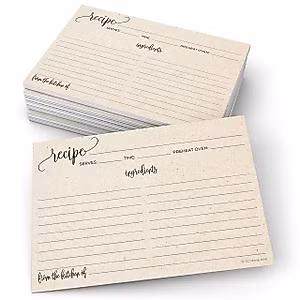321Done 5x7 Recipe Cards (Set of 50) Rustic Kraft Tan Modern Contemporary - From the Kitchen Of - Double-Sided for Weddings, Bridal Shower, Baby, Recipe Gift Exchange - Made in USA - Vintage X-Large