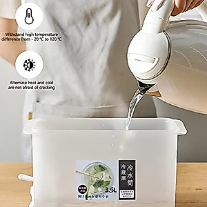 3.5L Large Capacityre Frigerator Cold Kettle With Faucet Fruit Teapot Lemonade Bucket, Ideal for Home, Office, Parties and Daily Use