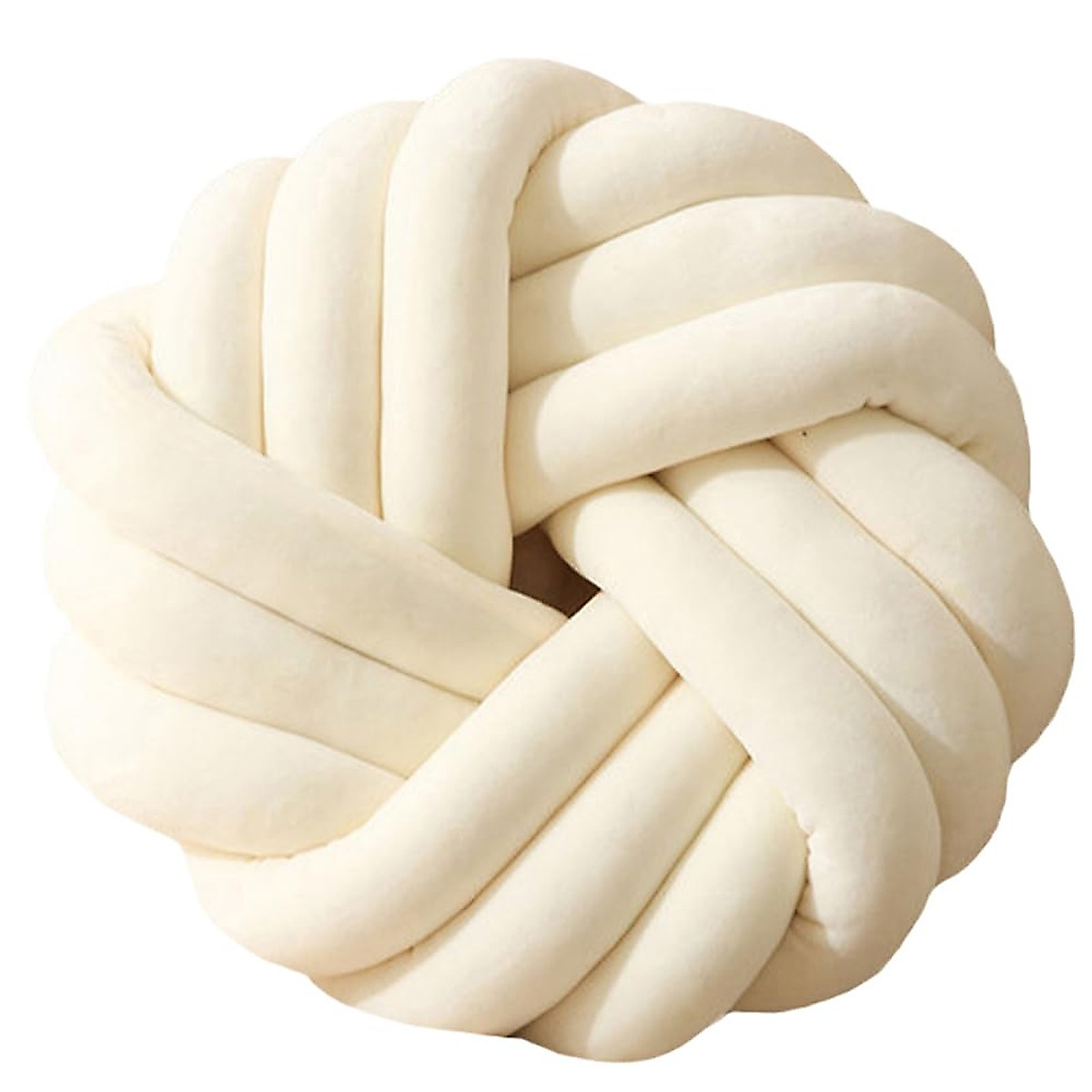 Youjiayi Knot Pillow Ball Round Cushion Decoration Knotted Throw Pillows Sofa Floor Car Pillow Back Cushion Kids Toys,Ivory