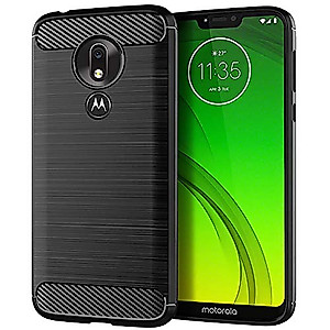 Moto G7 Power Case,Moto G7 Supra Case,Slim Soft Skin Silicone TPU Flexible Rubber Lightweight Shock Absorption Anti-Scratch Protective Case Cover for Motorola G7 Power,Brushed Black