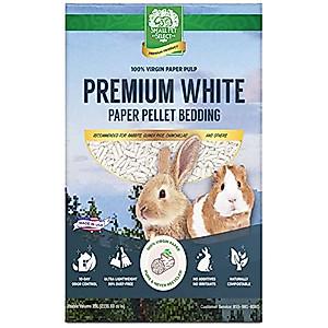 Small Pet Select - Premium White Small Animal Pellet Bedding for Rabbit, Hamster & Guinea Pig Cages and Litter Pans - Lightweight & Odor Controlling Paper Pellets Safe for Small Animals - 35L