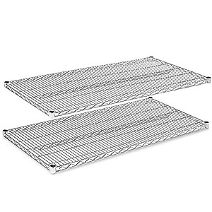 Regal Altair 24" x 48" Chrome Wire Shelving |Pack of 2 Shelves| Heavy Duty NSF Storage Shelves