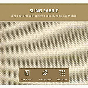 Outsunny 2-Person Patio Swings with Canopy, Outdoor Canopy Swing with Adjustable Shade, Breathable Mesh Seats and Steel Frame for Garden, Poolside, Backyard, Beige