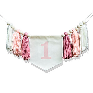 Pink 1st Birthday high chair Banner - First Birthday Decorations For Girl'S 1st Birthday, Blush Pink Cake Smash Garland, Boho 1st Birthday Decor, 1st Birthday Tassel Banner, 1st Birthday Photo Booth