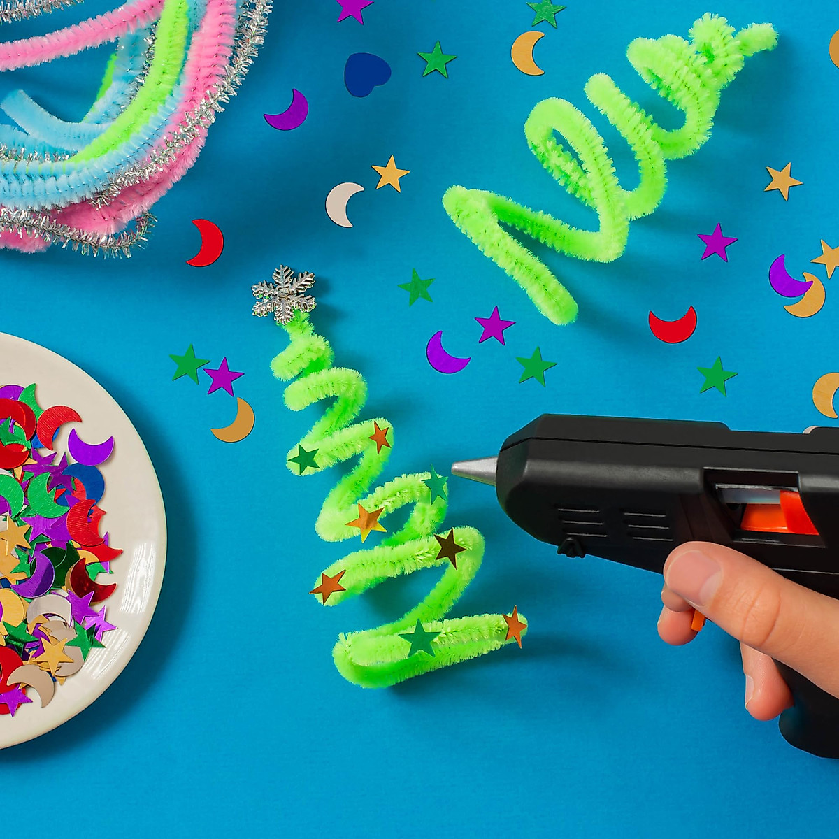 Essentials by Leisure Arts Chenille Stems Lavender 12" 6mm 25pc - Versatile Pipe Cleaners for Crafts, DIY Projects, and Decorations - Bright, Flexible Craft Pipe Cleaners