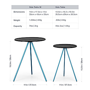 Helinox Packable Side Table for Camping, Backpacking, Picnics, and The Beach, Medium - 14 Inch, Black