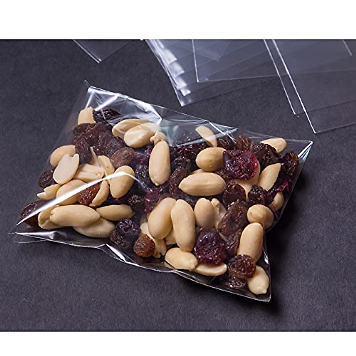 Self Sealing Cellophane Bags,5x7 Inch Cookie Bags,Clear Resealable Cellophane Bags Self Adhesive for Packaging Gifts, Products,100 Pcs