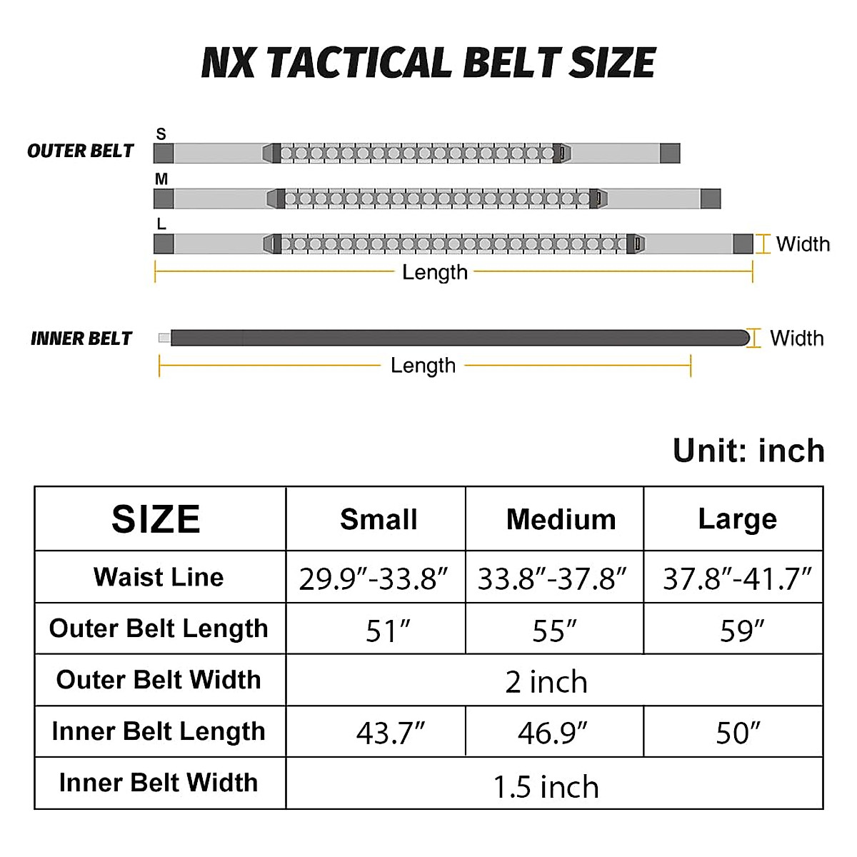 IDOGEAR Molle Battle Belt 2 inch Quick Release Rigger Combat Belt with 1.5 Inch Inner Belt Hook and Loop (Black, Large)