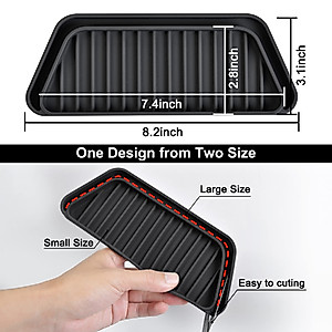 KindGa Refrigerator Drip Catcher Tray,Protector Ice and Water Dispenser Pan,Fridge Spills Water Pad Catch Basin for Drainage 2 Pack (Rectangular,Black)