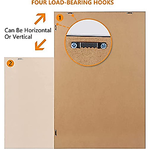 Oteymart Rectangular Wall Mirror 24" x 36" for Bathroom, Bedroom, Entryway, Living Room, Vanity, Black