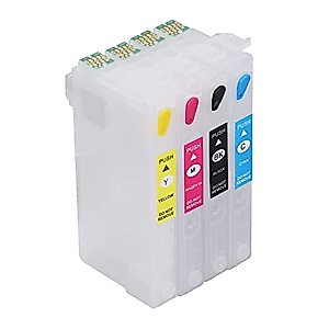 Hilitand Printing Ink Cartridge 4 Colors Inkjet Cartridge PP BK C M Y Ink Cartridges Replacement for Photo Paper Document (ICBK84/ICC84/ICM84/ICY84)