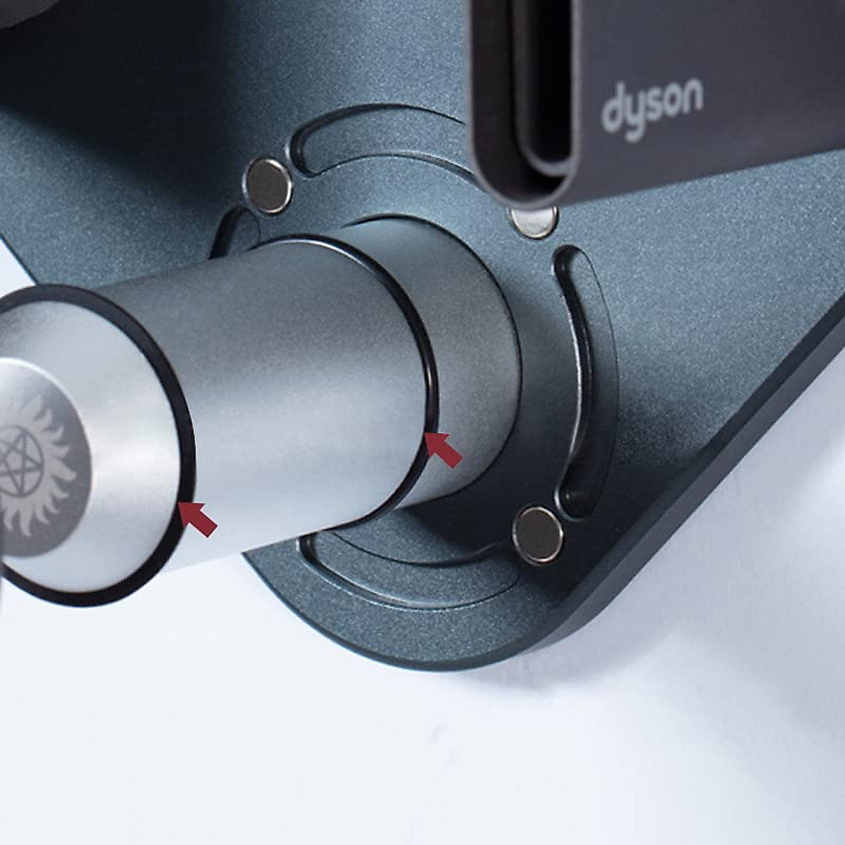 Wall Mount Holder for Dyson Hair Dryer,Magnetic Wall Bracket Frame for Dyson Supersonic Hair Blow Dryer,Accessories Organizer Storage Bracket Rack Fits Curler Diffuser,Nozzles and Power Cable(Black)