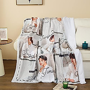 Kujou Sara 21 Cartoon Blanket Bt Throw Air Conditioning J-Hope Jimin Blankets Sofa Army Blankets Flannel Blankets Quilt Blankets for Living Room Bedroom 50"X60"