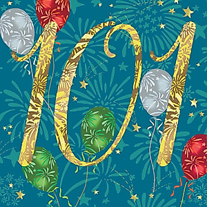 Twizler 101st Birthday Greeting Card Card for Him or Her - Blank Inside for Personal Message