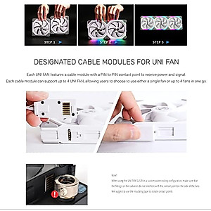 Lian-Li UNI FAN SL120 Revolutionized Daisy-Chain 120mm ARGB Fan, Black, 3-Pack
