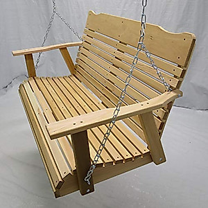 Kilmer Creek 4 Foot Natural Cedar Porch Swing with Chain, Springs, Amish
