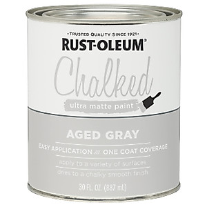 Rust-Oleum 1 qt Brands 285143 Aged Gray Chalked Ultra Matte Paint, 30 Fl Oz (Pack of 1)