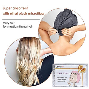 Laluztop 3 Pack Hair Towel Wrap for Women, Ultra Soft Hair Drying Towels, Anti-Frizz & Super Absorbent Hair Turban, Suitable for Curly, Long & Thick Hair