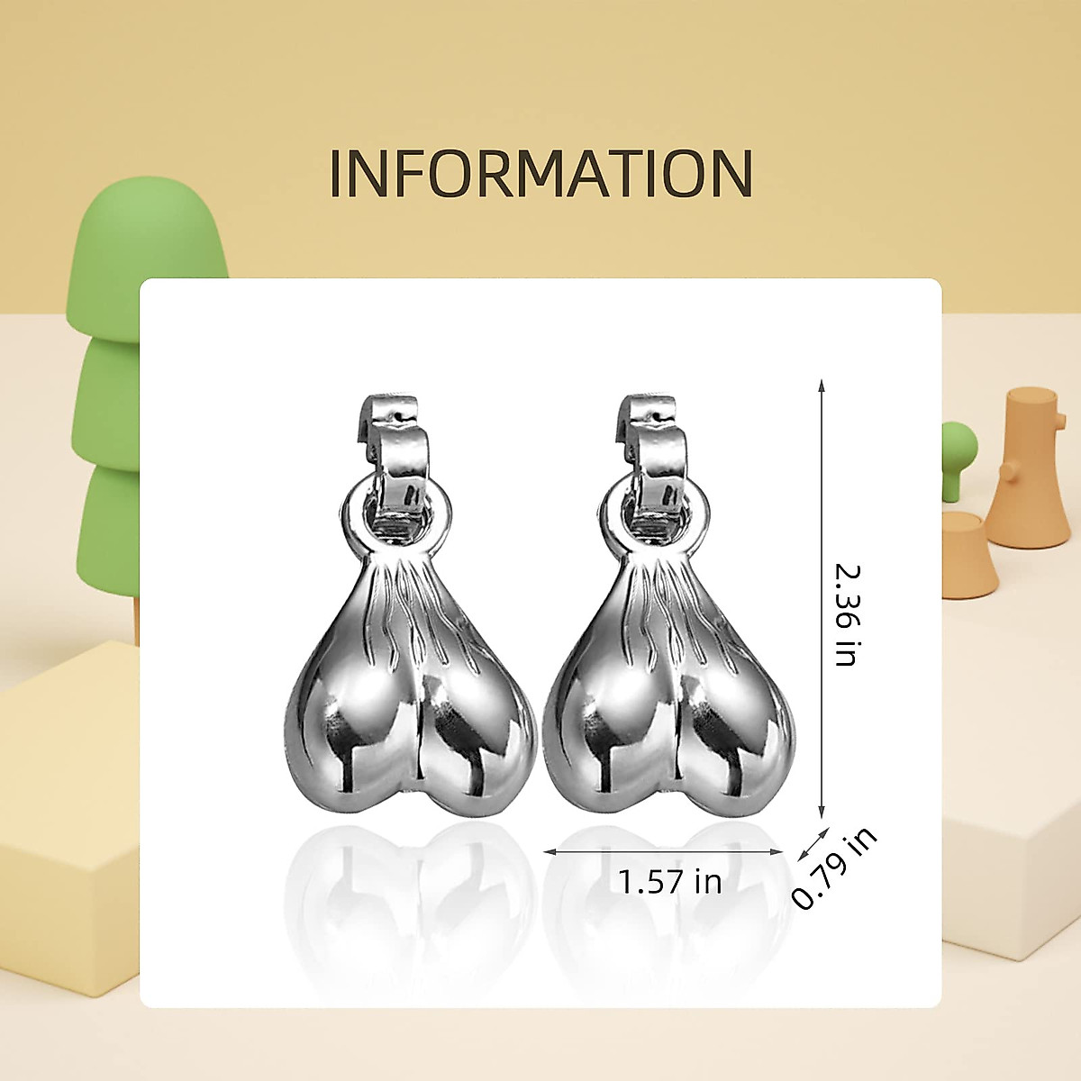 Set of 2 Shoe Charms for Girls/Boys, Distinctive Funny Shoe Accessories，Shoe Nuts Shoe Balls，Noticeable Shoe Clips (Silver)