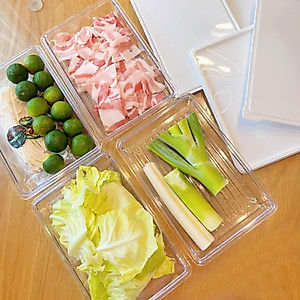 LOYORTY 6PCS Deli Meat Container for Fridge with Airtight Lids, Lunch Meat Container for Refrigerator, Bacon Storage Container for Fridge, with 3 Pcs Serving Tongs