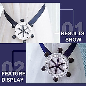 LIFKOME 2pcs Curtain Hook Magnetic Tie Back Window Magnetic Holdbacks Curtain Tiebacks Curtain Brackets for Curtain Rod Outdoor Curtains Curtain Buckle Simple Seaside Tassel Polyester
