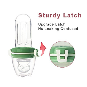 KidsMe 2-in-1 Silicone Baby Squeeze Bottle with Spoon -BPA Free Baby Food Bottle Squeeze Feeder Baby Feeding Supplies Pacifier for Toddlers Infants Babies 4 + Months