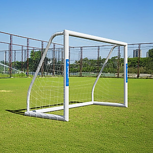 Caprihom Soccer Goal for Backyard 6FTx 4FT Soccer Net for Backyard with Weatherproof UPVC Frame,Ground Stakes | Portable Full Size Soccer Net Goal PVC Soccer Goal Post