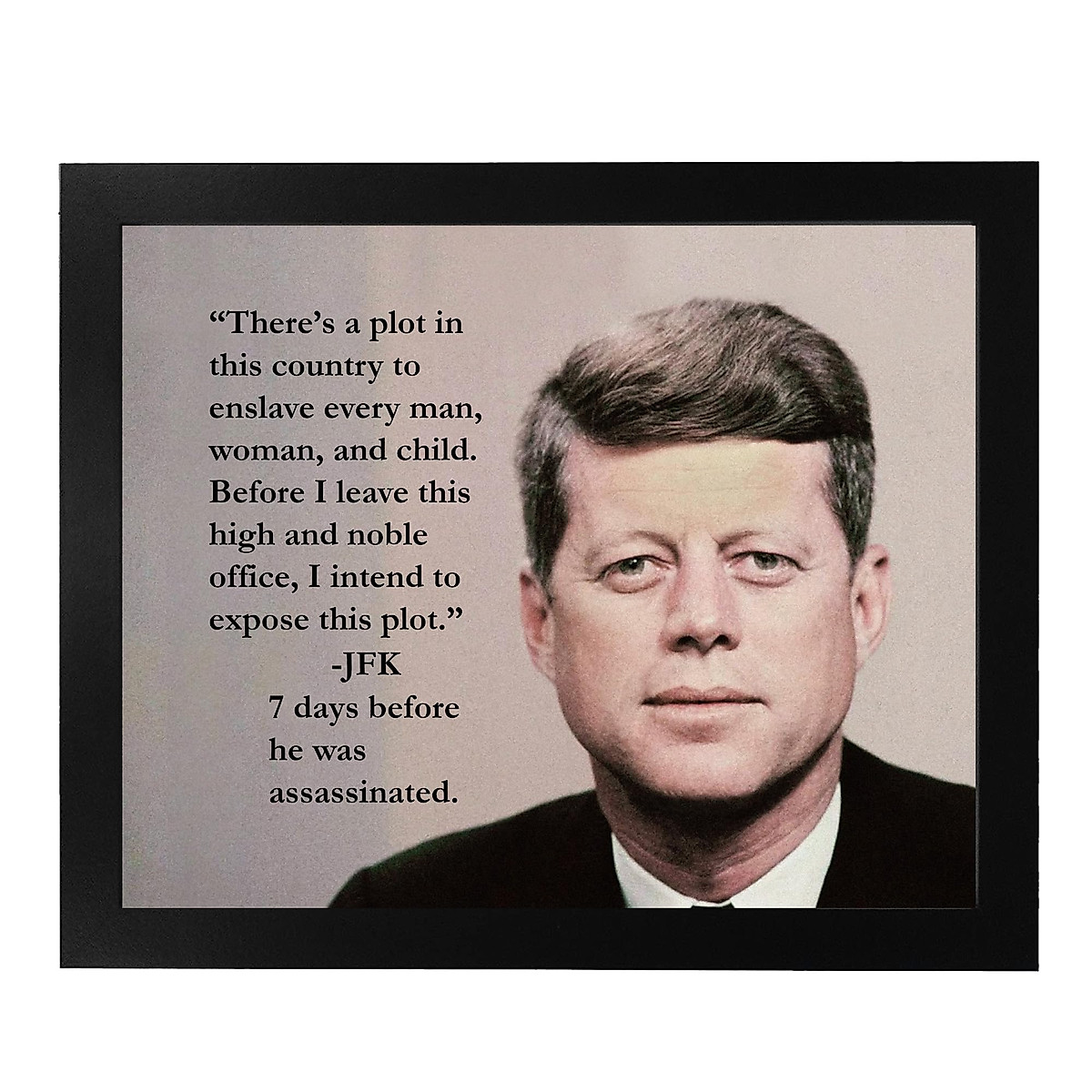 There’s A Plot - John F Kennedy Patriotic Wall Art Poster Quotes, This Wall Decor Poster Is An Ideal Inspirational Art For Home Decor, Bedroom Decor, Boys Room Decor, or 4th Of July, Unframed - 8x10